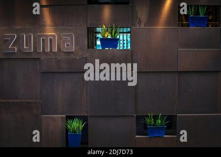 Entrance interior of Zuma Japanese restaurant at DIFC in Dubai united ...