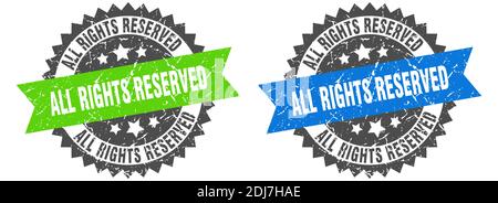 all rights reserved grunge stamp set. all rights reserved band sign ...