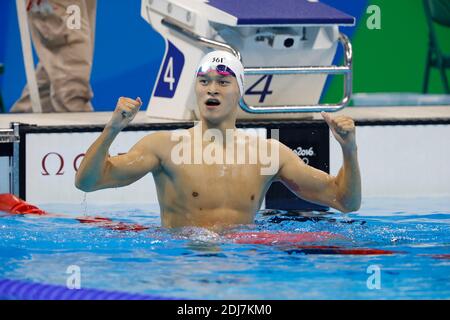 China's Yang Sun Gold medallist in the 200m freestyle men swimming ...