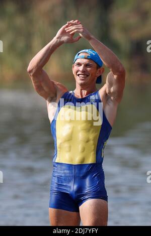 Ukraine's Yuri Sheban won the gold medal in the men canoe 200m sprint ...
