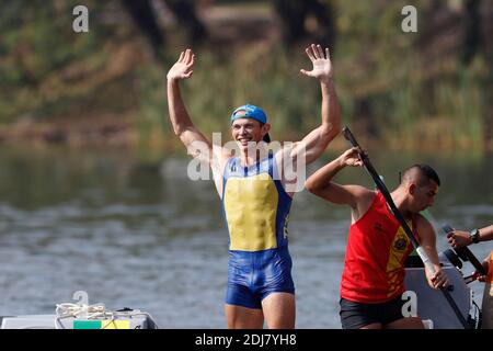 Ukraine's Yuri Sheban won the gold medal in the men canoe 200m sprint ...