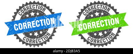correction grunge stamp set. correction band sign Stock Vector Image ...