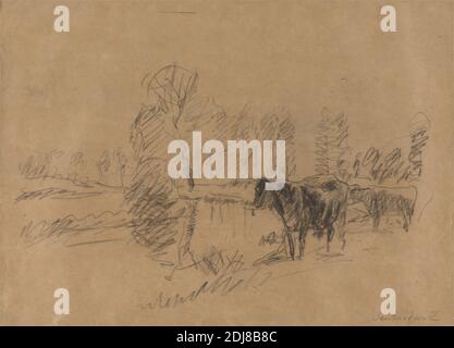 Cattle in a Landscape by Mark Fisher Stock Photo - Alamy