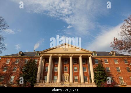 Bethesda, MD, USA 11/21/2020: Exterior view of the main historic ...