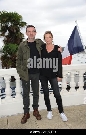 Simon Aboud and Christine Alderson posing for a photocall during the ...