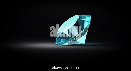 3d illustration of a reflective blue gem stone Stock Photo - Alamy