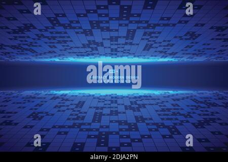 Square wide grid pattern art blue color in straight line. Wide grid ...