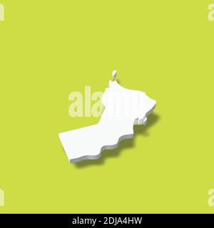 Oman country simplified map. Green silhouette with thin black contour ...