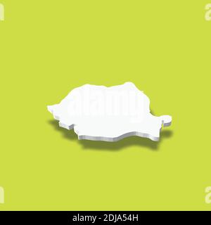 Romania country simplified map. Green silhouette with thin black ...