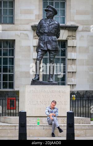 Statue of Viscount Alan Brooke in Whitehall outside the MoD building ...