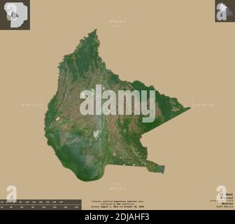 El Beni, department of Bolivia. High resolution satellite map ...