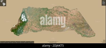 Arauca, intendancy of Colombia. High resolution satellite map. Corner ...