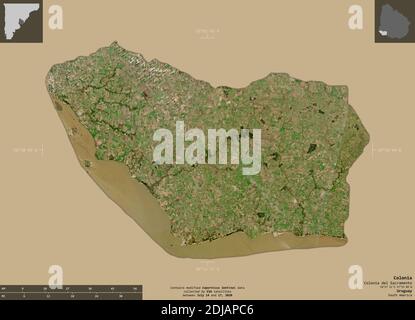 Colonia, department of Uruguay. High resolution satellite map ...