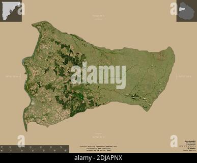 Paysandu, department of Uruguay. High resolution satellite map ...