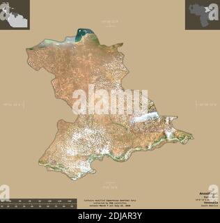 Anzoategui, state of Venezuela. High resolution satellite map ...