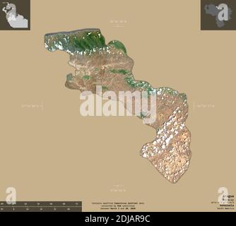 Aragua, state of Venezuela. High resolution satellite map. Corner ...