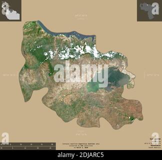 Carabobo, state of Venezuela. High resolution satellite map. Locations ...