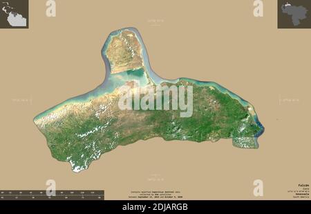 Falcon, state of Venezuela. High resolution satellite map Stock Photo ...