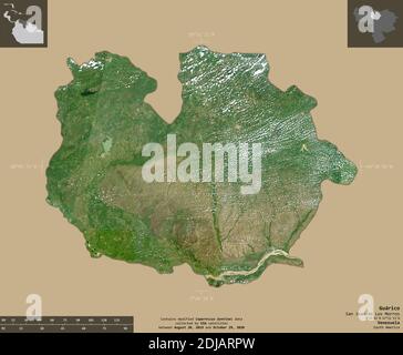Guarico, state of Venezuela. High resolution satellite map. Locations ...