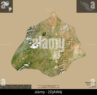 Aguascalientes, state of Mexico. High resolution satellite map ...