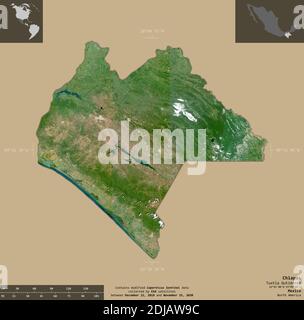 Chiapas, state of Mexico. High resolution satellite map. Locations of ...