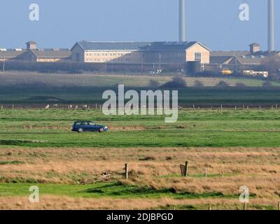 Elmley, Kent, UK. 14th December, 2020. A view of the Sheppey Prison ...