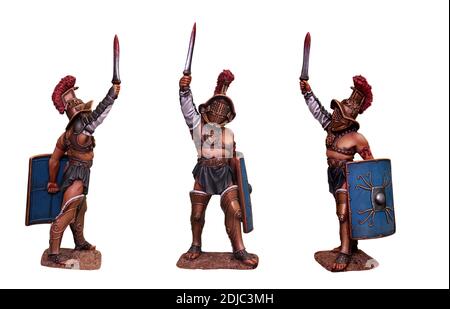 Gladiator fight in an ancient Roman colosseum. One gladiator on the ...