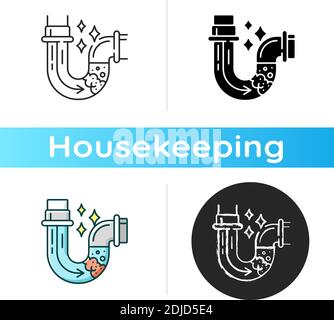 Plumbing pipes vector white glyph icon. Construction, repair and ...