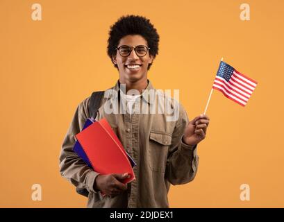 Patriotism, immigration, English learning and exchange program Stock ...