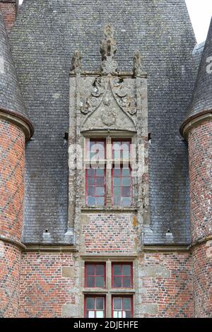gate of the medieval castle of carrouges in normandy in france Stock ...