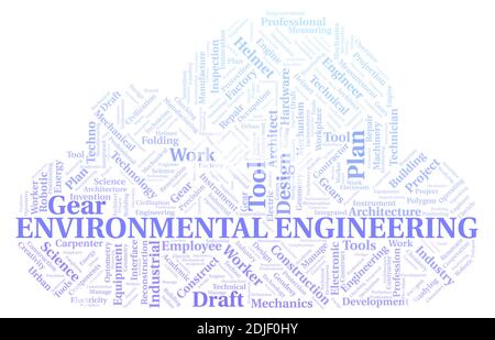 Environmental Engineering typography word cloud create with text only ...