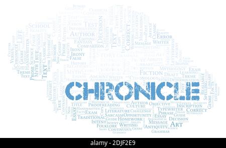 Chronicle typography word cloud create with text only Stock Photo - Alamy