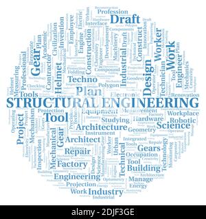 Structural Engineering typography word cloud create with text only ...