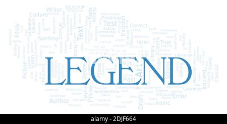Legend typography word cloud create with text only Stock Photo - Alamy