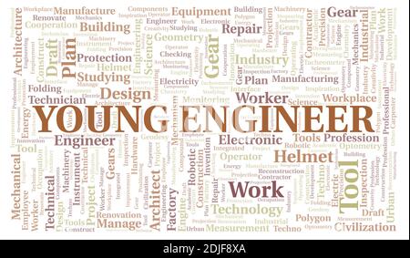 Young Engineer typography word cloud create with text only Stock Photo ...