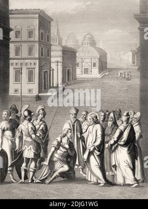 Healing the centurion's servant, Miracle of Jesus, 1853, digitally ...