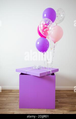 The extremely huge birthday present in the room Stock Photo - Alamy