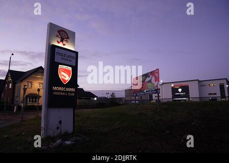 A general view of Morecambe FC’s ground, the Mozuma Stadium Stock Photo ...