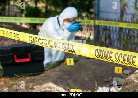 Crime scene investigation - photographing of place of crime Stock Photo ...