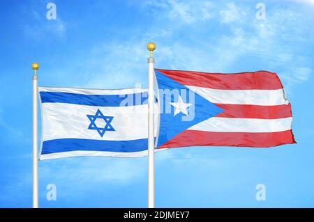 Israel and Puerto Rico, symbol of country. Israeli vs Rican national ...
