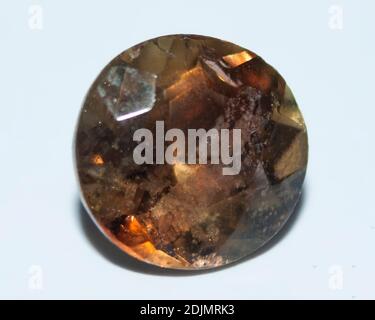 specimen of natural polished andalusite rock cutout on white background ...
