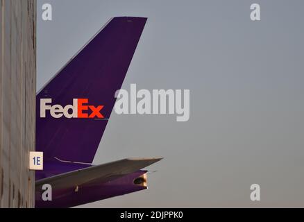 General view of the FedEx European Hub at Paris-CDG airport in Roissy ...