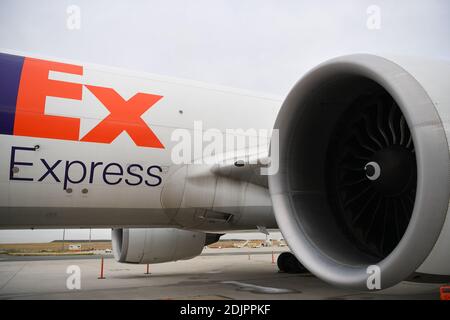 General view of the FedEx European Hub at Paris-CDG airport in Roissy ...