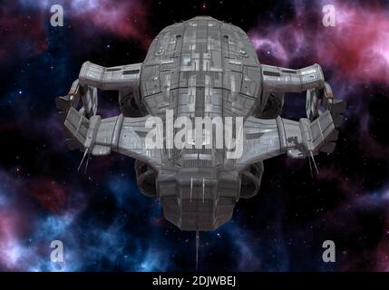 3D illustration future spaceship in deep space Stock Photo - Alamy
