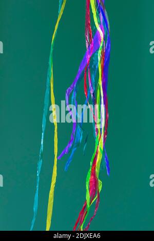 Rainbows of abstract moving lines, in vivid colors, formed by wrinkled ...