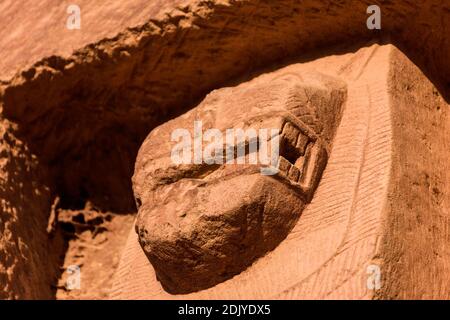 Lion tombs in the rocks of al-Khuraybah, Dedan, Al Madinah Province ...