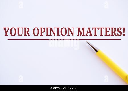 Handwriting text Opinion. Concept meaning Judgment formed about ...