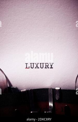 Luxury word written with a typewriter Stock Photo - Alamy