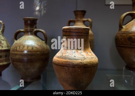 Coptic artifacts of pottery in the museum in Cairo, Egypt Stock Photo ...