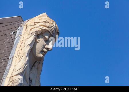 Figure Hygiea, Greek goddess of health, Art Nouveau gable in ...